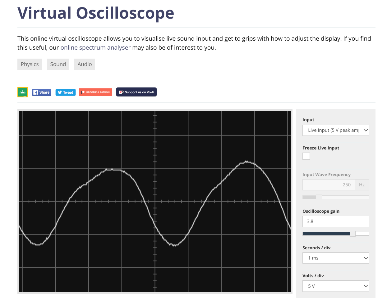 オシロスコープソフト決定版「Virtual Oscilloscope」が使いやすい！ | ふたばのブログ〜理科教育と道徳教育を科学する〜